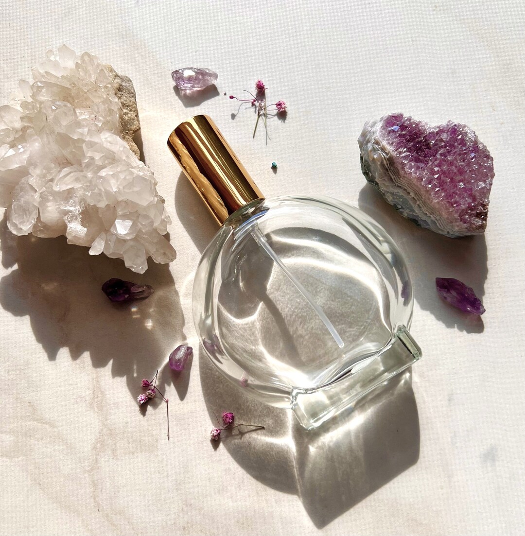 3.4 Oz. Flat, Round, Glass, Refillable Perfume Atomizer QTY: 6 or 12 ...