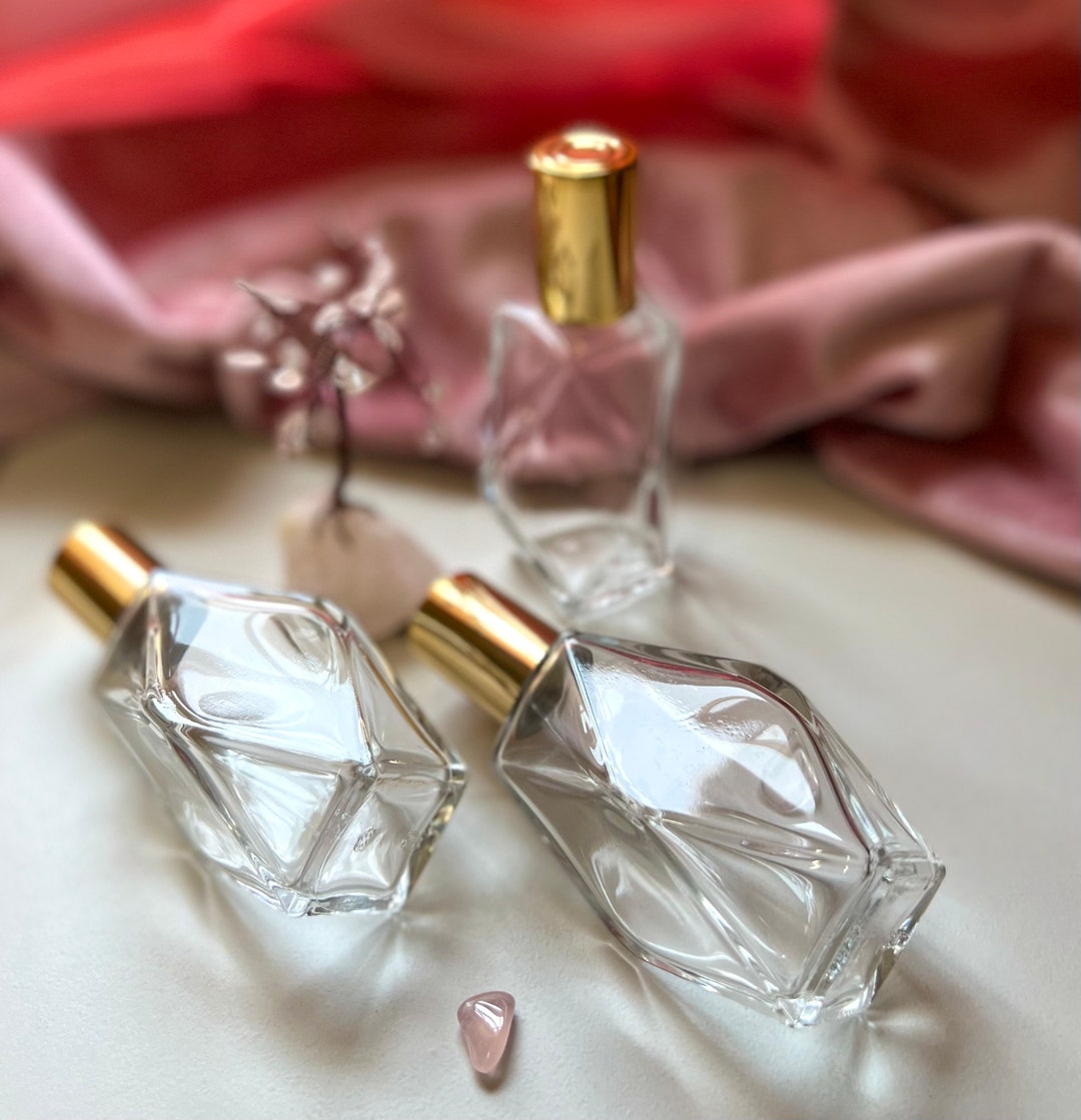 GLASS PERFUME BOTTLES Diamond Shape 2 Oz./60 Ml, Empty Perfume Bottle ...