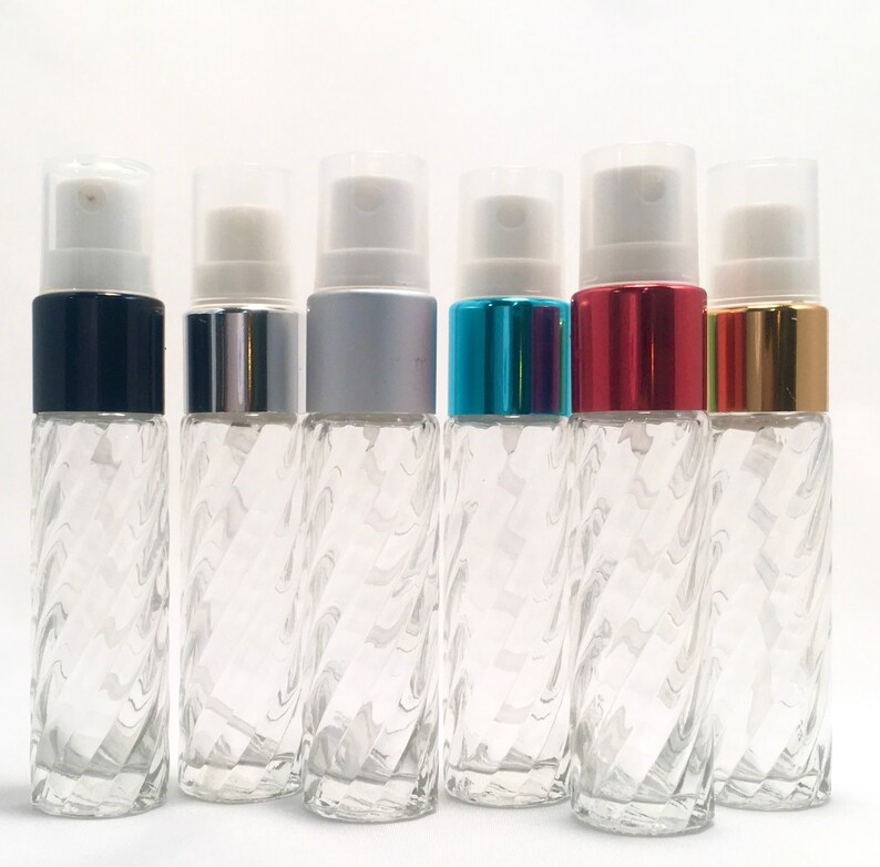 Glass PERFUME Swirl Spray ATOMIZER Refillable Purse & Travel Size 10 ML ...