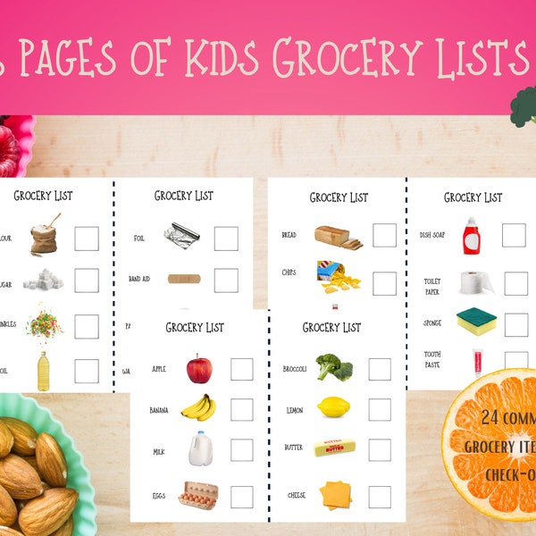 Grocery List for Kids - Etsy