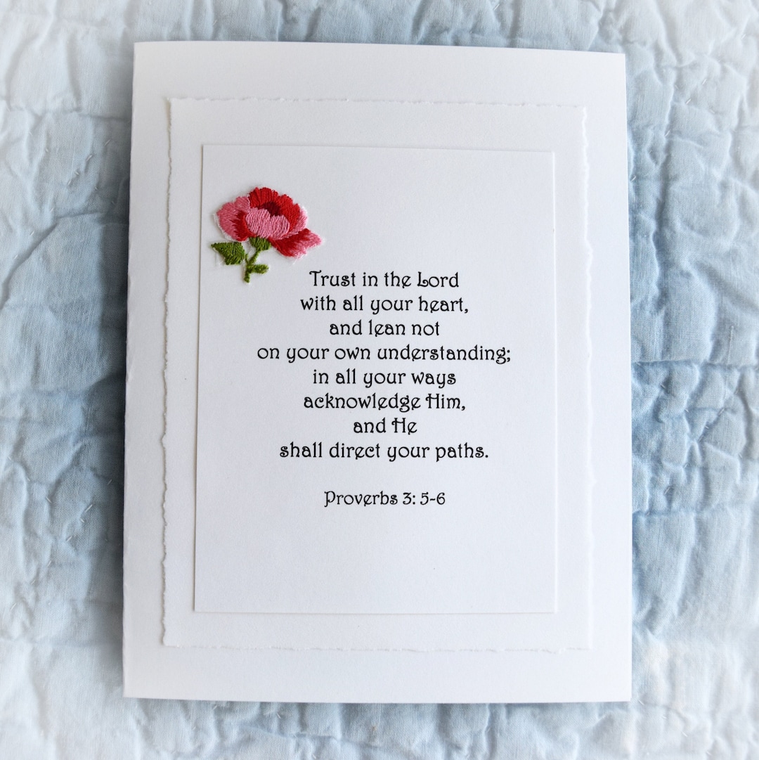 Scripture Card Get Well Bible Verse Notecard Trust in the - Etsy