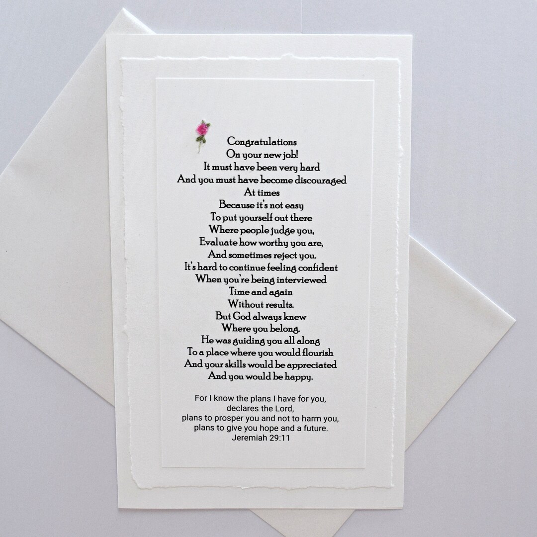 Congratulations New Job, Christian, Religious Card, Jeremiah 29:11, for ...