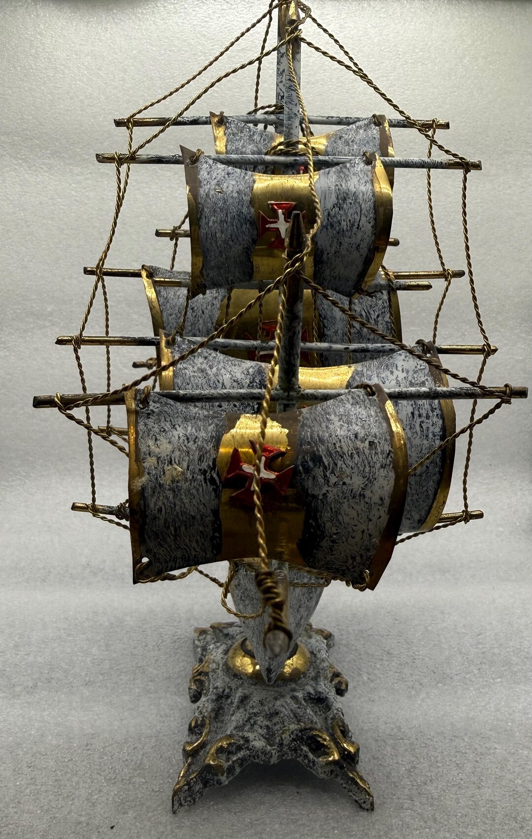 Vintage Handcrafted Portuguese Brass Model Ship 9 Inches - Etsy