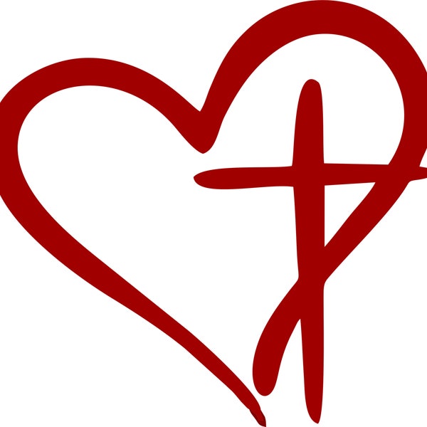Cross Heart Svg - Etsy