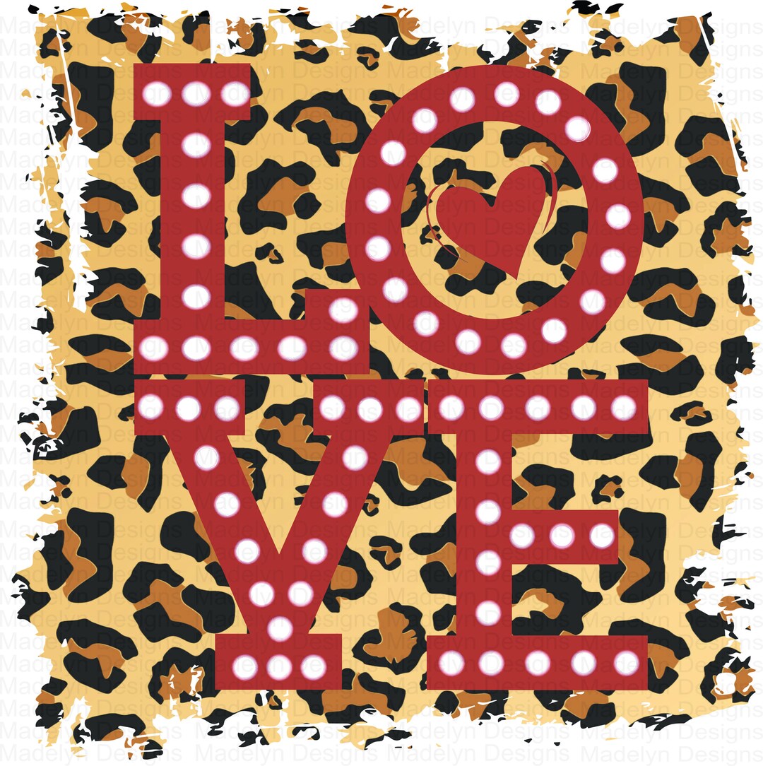Leopard Background Marquee LOVE - Etsy