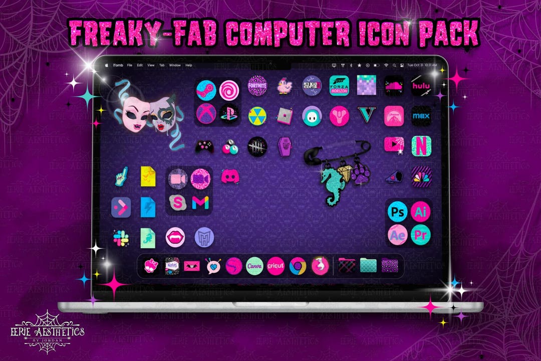 Freaky-fab Computer Icon Pack • Mac & Windows PC - Etsy