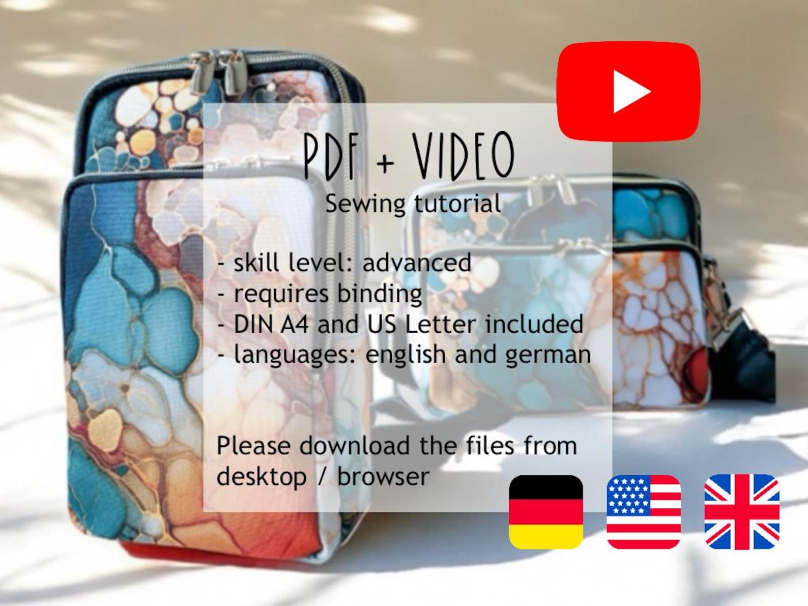Bag Sewing Pattern Brix Bag | Instructions for Sewing a Shoulder Bag ...
