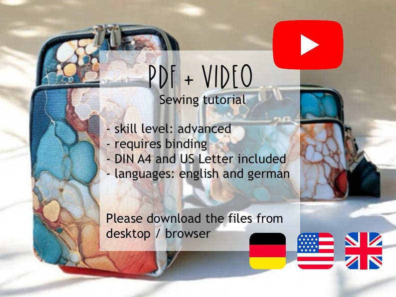 Bag Sewing Pattern Brix Bag | Instructions for Sewing a Shoulder Bag ...