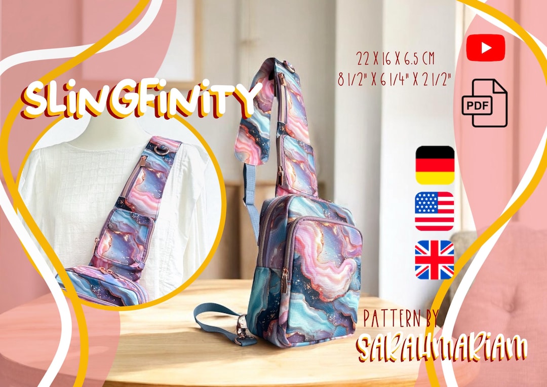 Slingfinity Sewing Pattern | Instructions for Sewing a Bag With a Strap ...