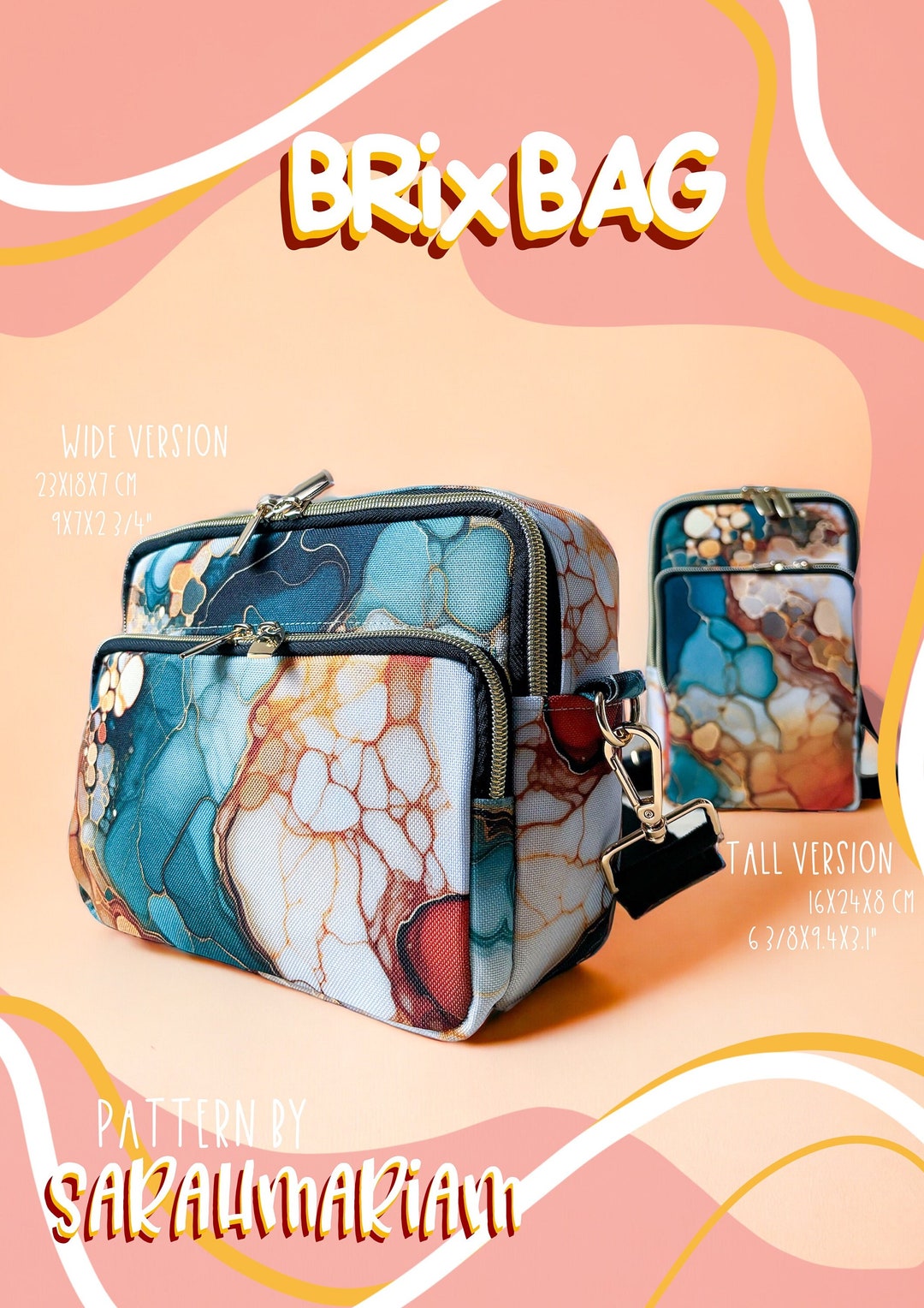 Bags Sewing Pattern Brix Bag Instructions for Sewing a Shoulder Bag DIY ...