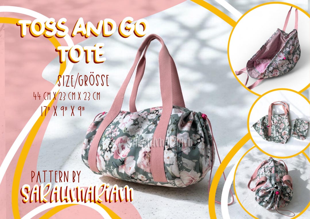 Bag Sewing Pattern Toss and Go Instructions for Sewing a Large Bag ...
