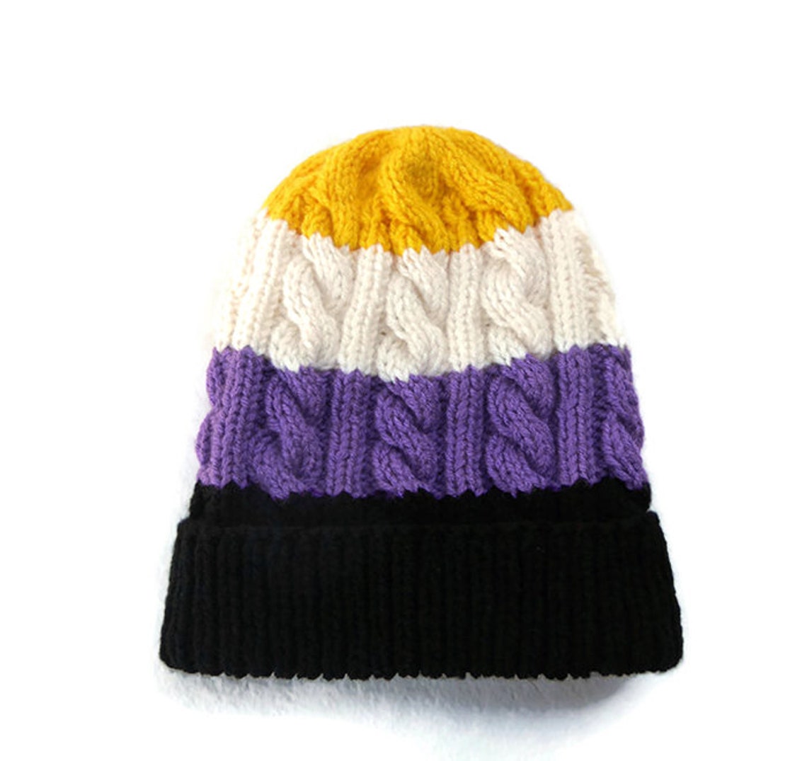 Nonbinary Pride Hat Non Binary Beanie Non-binary Flag Hat - Etsy