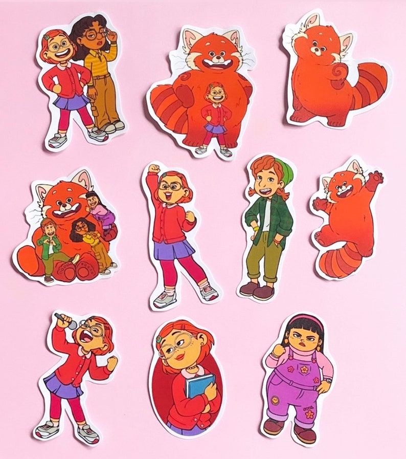 Turning Red Disney Pixar Die Cut Stickers | Etsy New Zealand