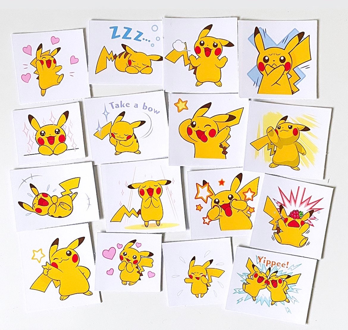 Pikachu Pokemon Stickers Cute Pikachu | Etsy