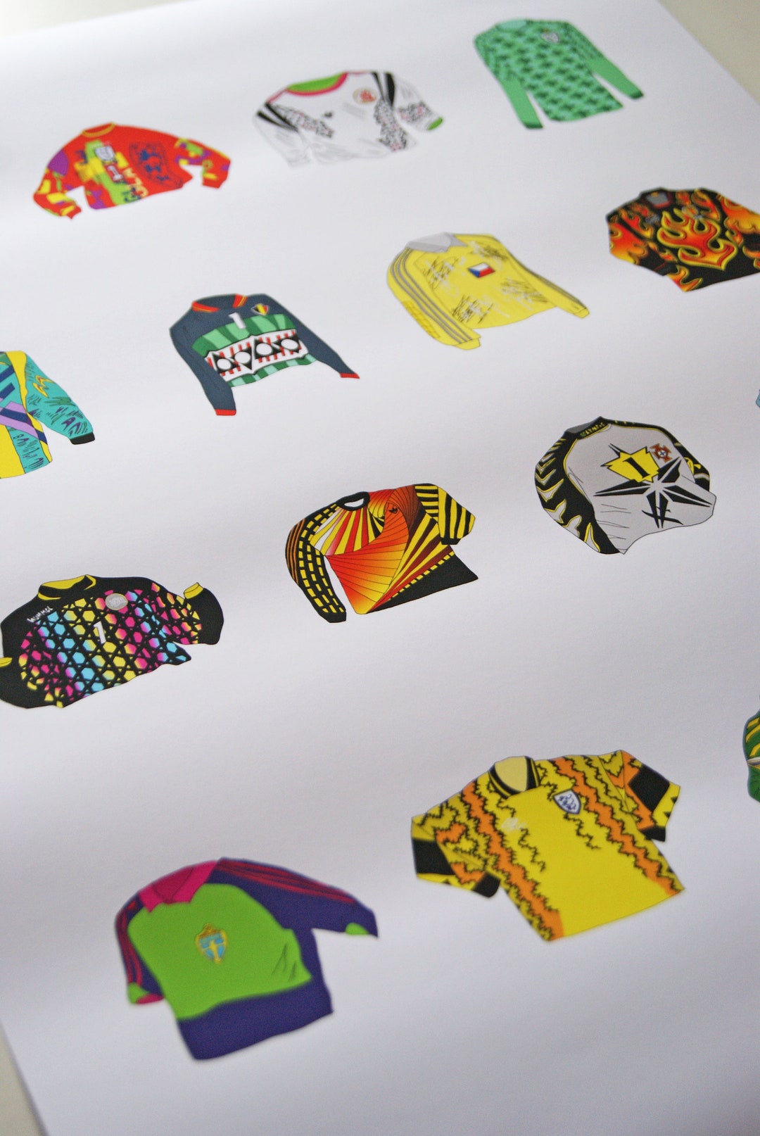 Illustrated World Cup Football Jersey Print A2 - Etsy