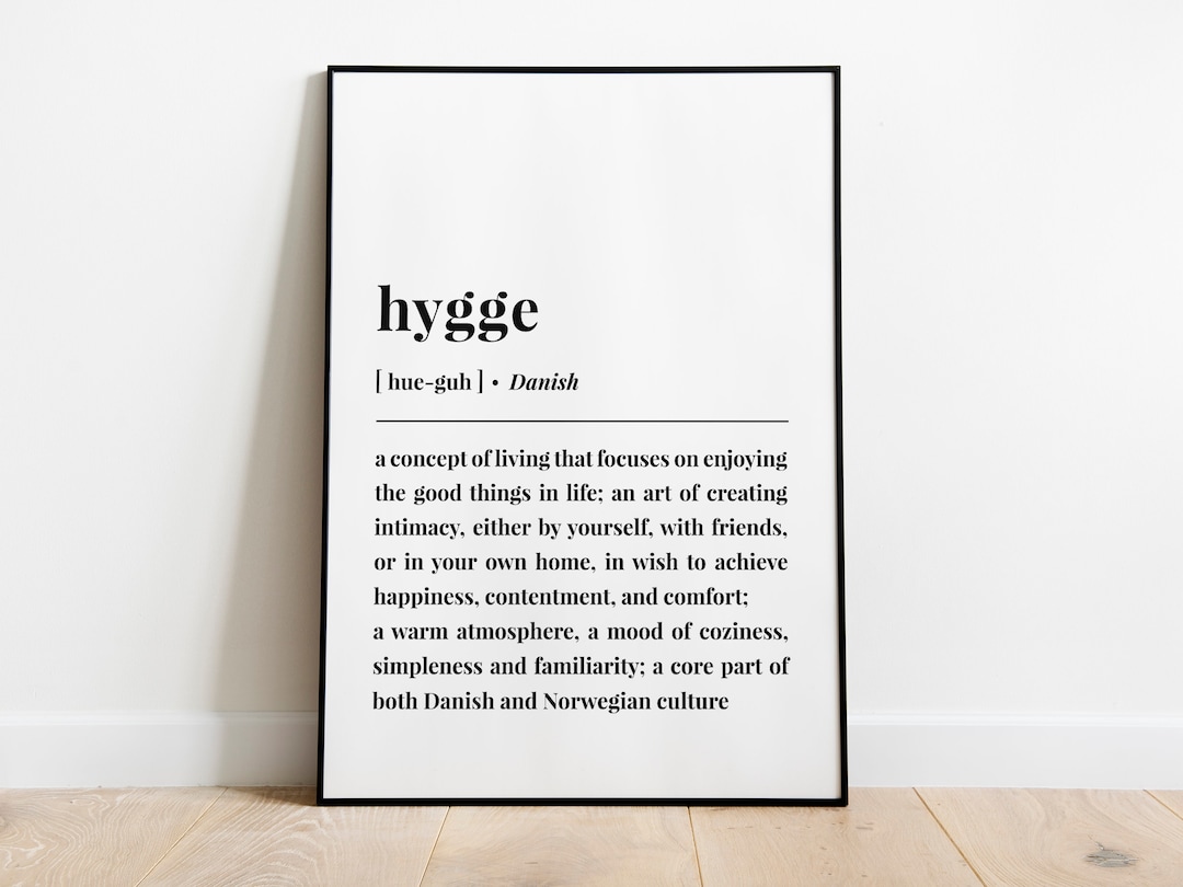 Hygge Phrase Definition Poster, Danish Norwegian Word Print, Denmark ...