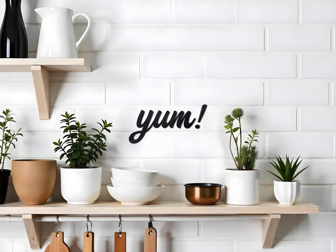 Yum Kitchen Wall Sign, Food Lover, Kitchen and Dining Decoration ...