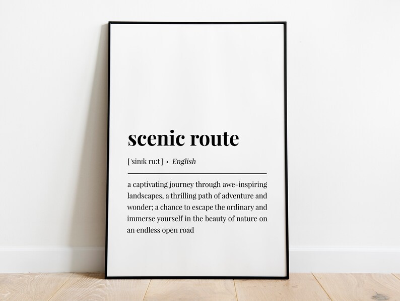 Scenic Route Digital Definition Poster Wanderlust Adventure - Etsy