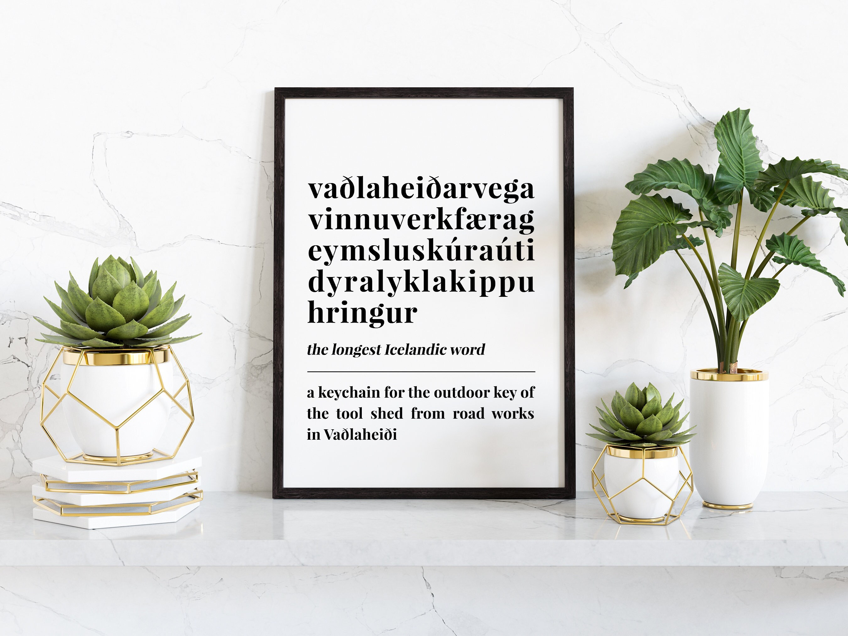The Longest Icelandic Word Phrase Digital Poster, Iceland Word ...