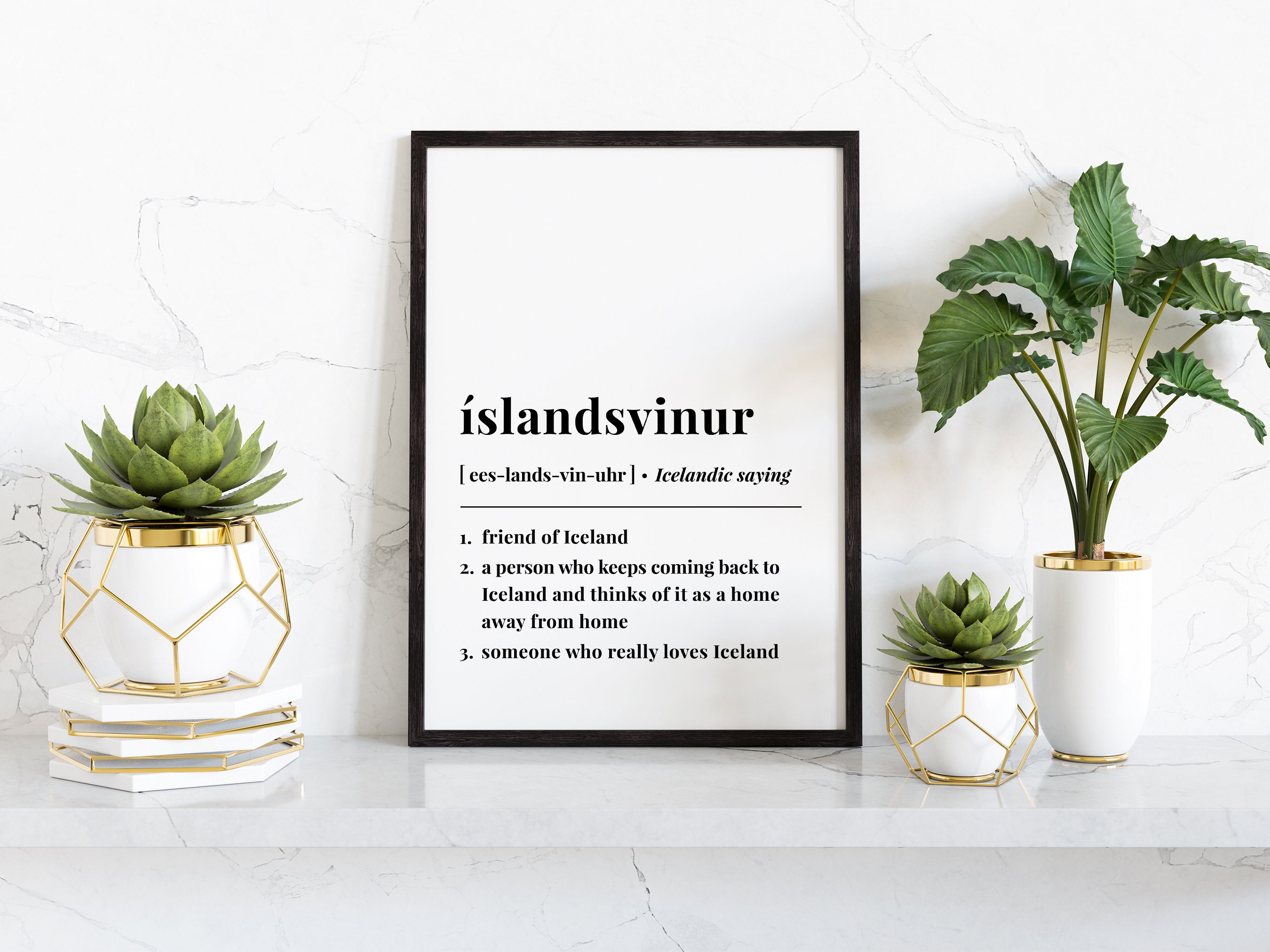 Íslandsvinur Icelandic Phrase Poster, Friend of Iceland Saying Print ...