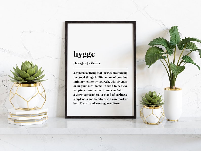 Hygge Phrase Definition Digitales Poster, Dänisch Norwegisch Wort Druck ...