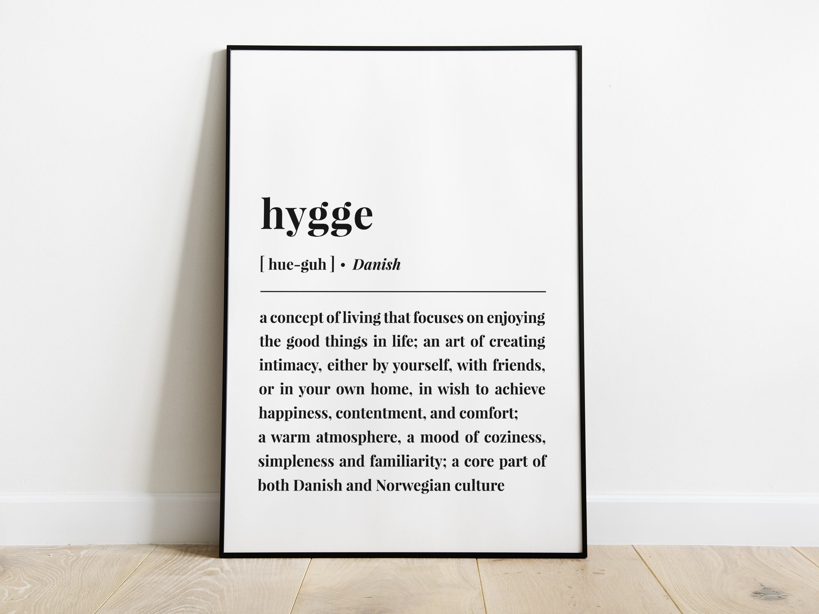 Hygge Phrase Definition Digital Poster, Danish Norwegian Word Print ...