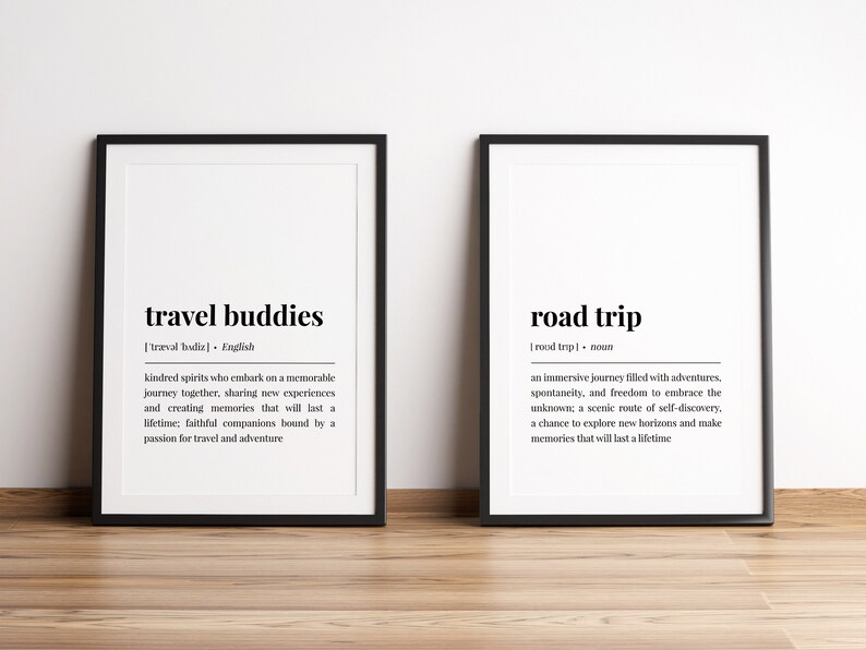 Travel Buddies & Road Trip Poster Digital Set, Wanderlust Adventure ...