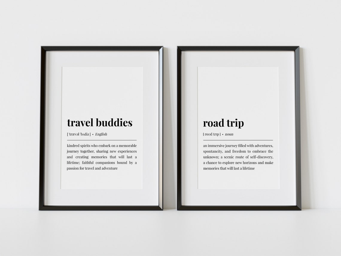Travel Buddies & Road Trip Poster Digital Set, Wanderlust Adventure ...