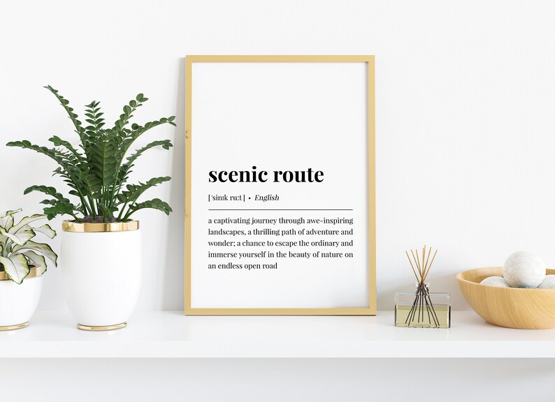 Scenic Route Digital Definition Poster Wanderlust Adventure - Etsy