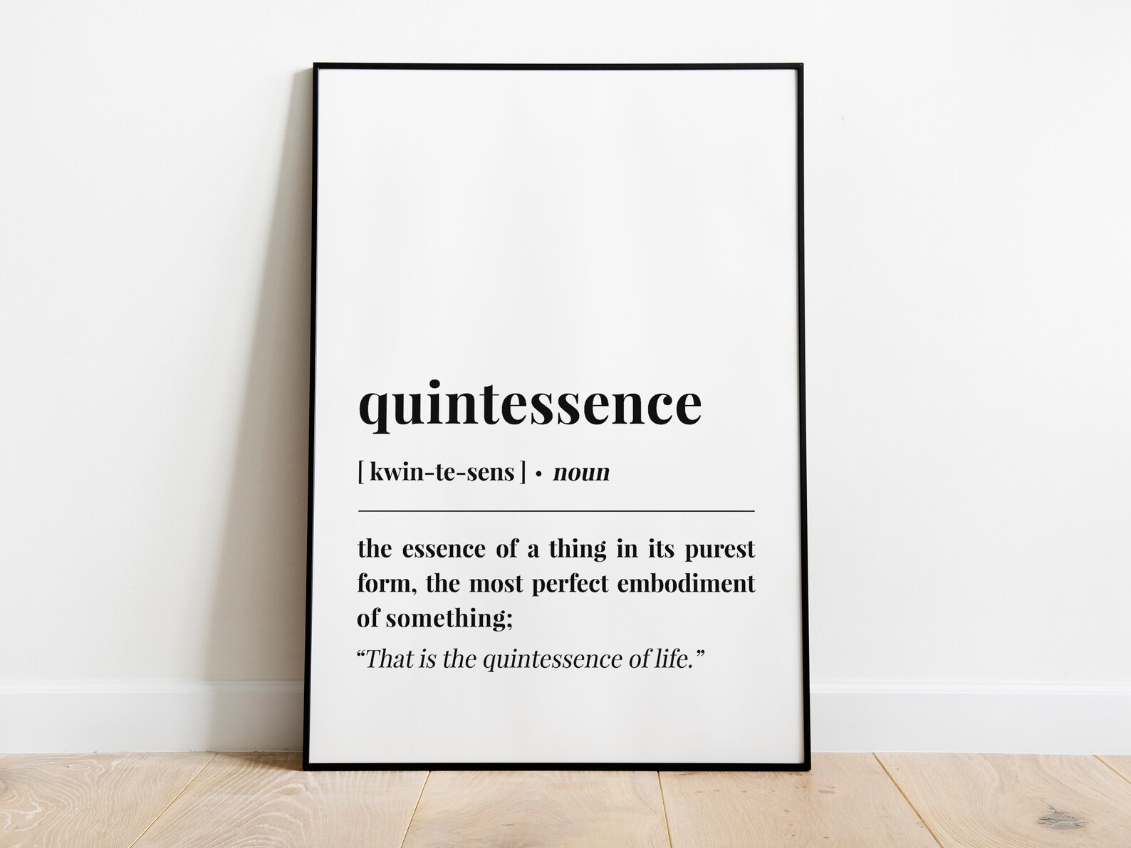 Quintessence Word Definition Poster, Inspirational Life Quote Print ...