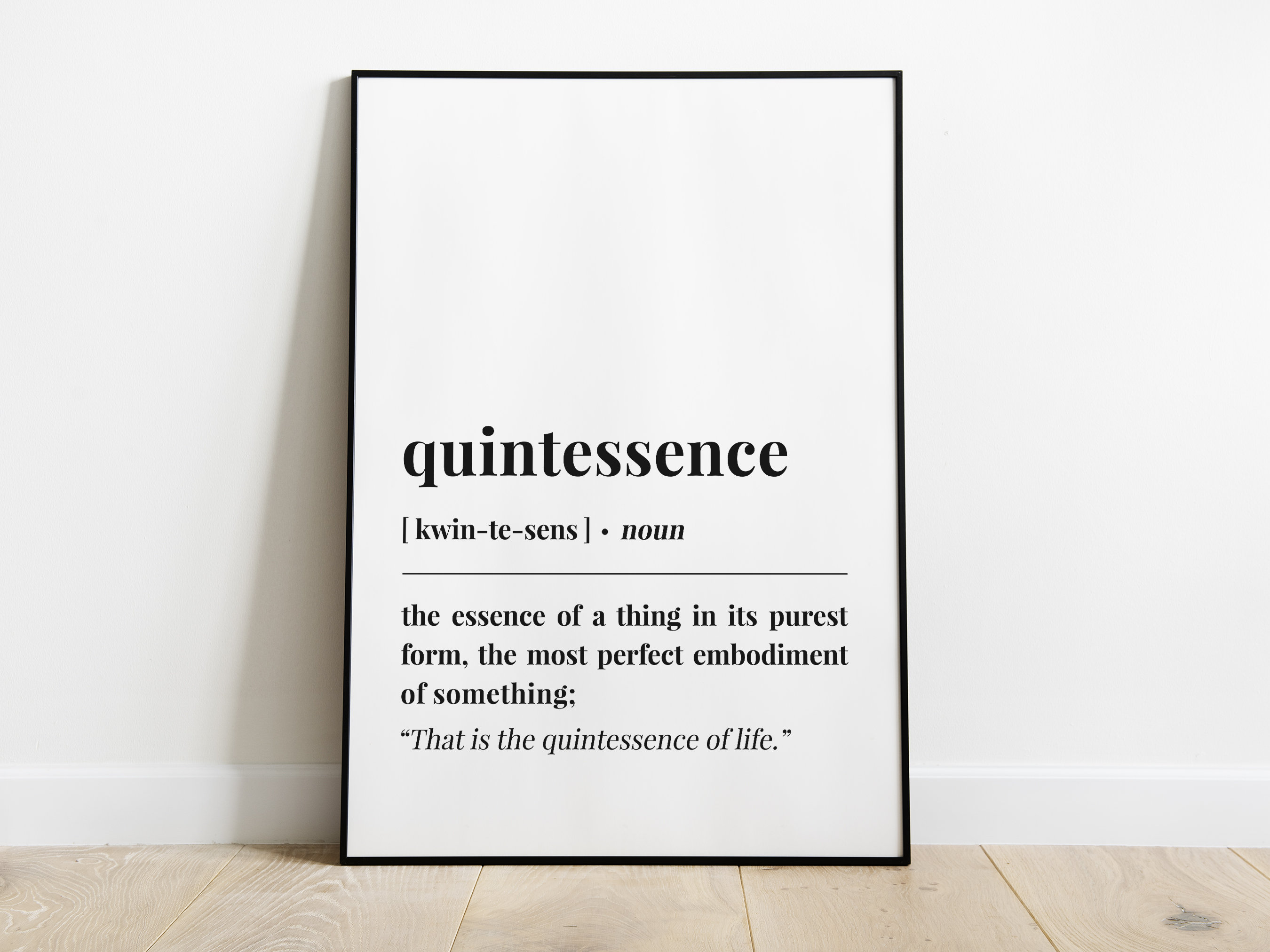 Quintessence Word Definition Poster, Inspirational Life Quote Print ...