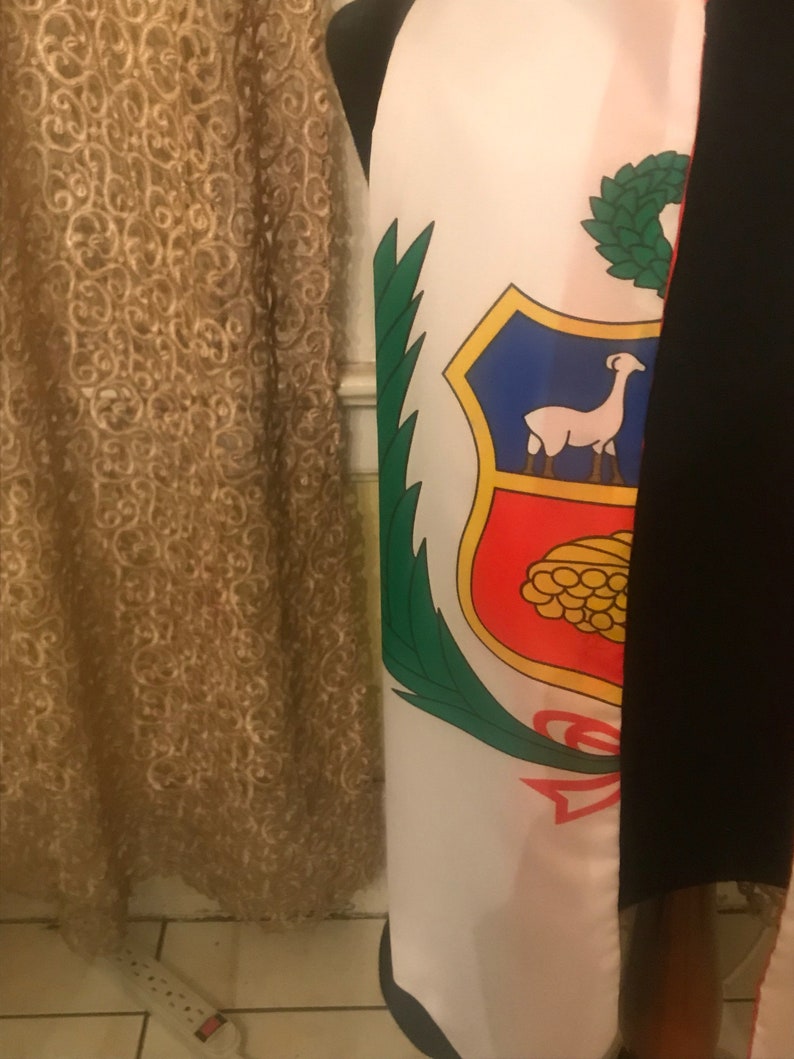 Peru Flag Print Sash. - Etsy