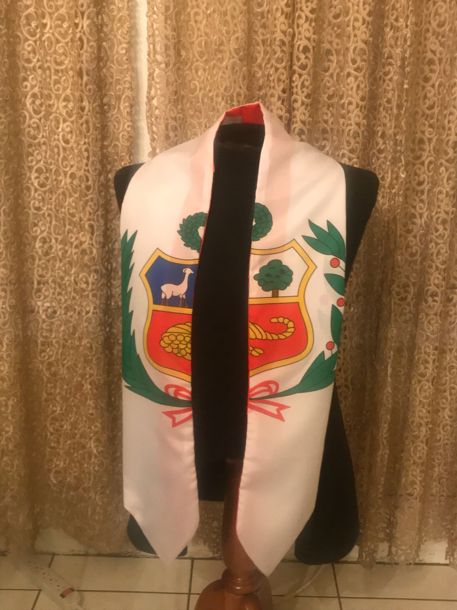 Peru Flag Print Sash. - Etsy