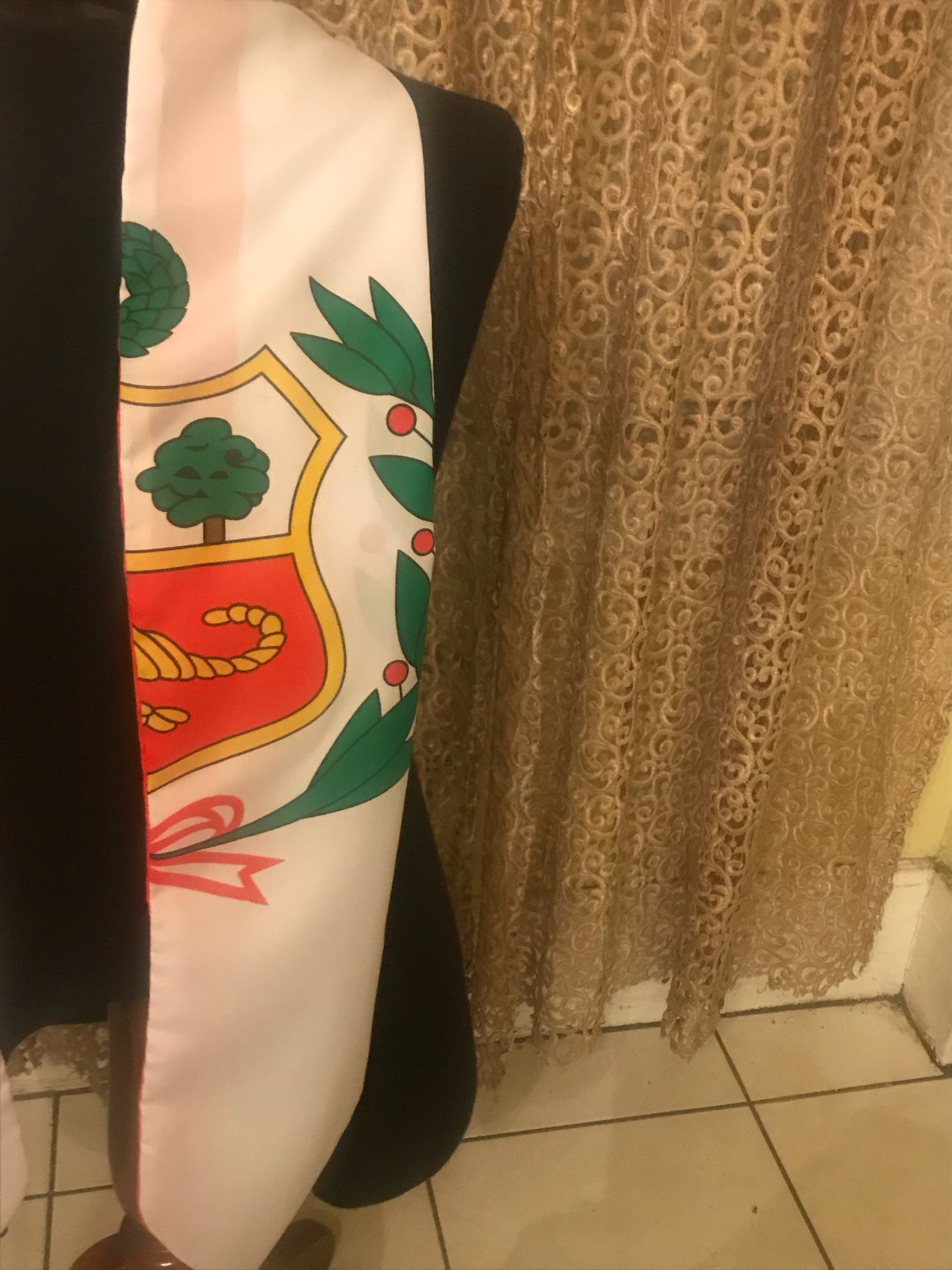 Peru Flag Print Sash. - Etsy