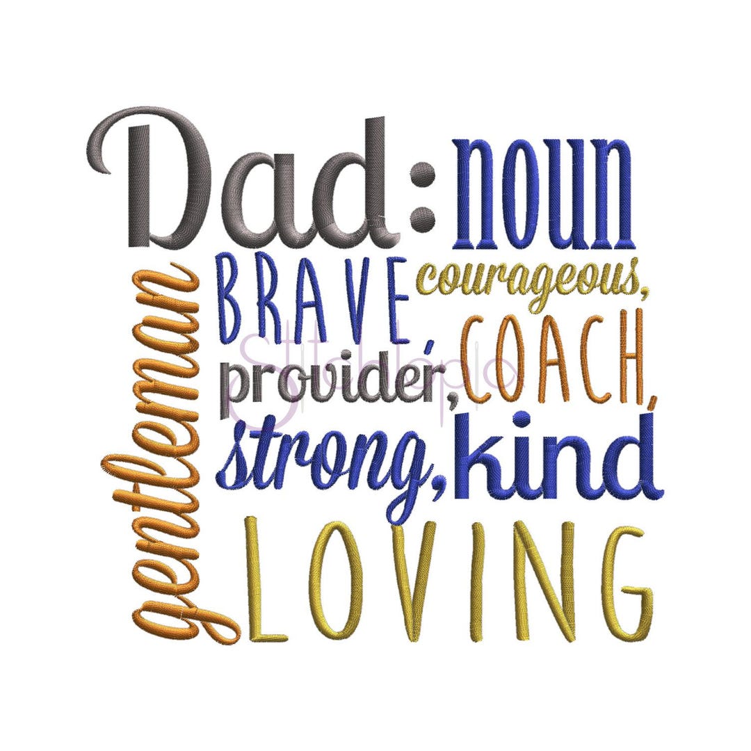 Dad Definition Father's Day Machine Embroidery Digitized Design Pattern ...