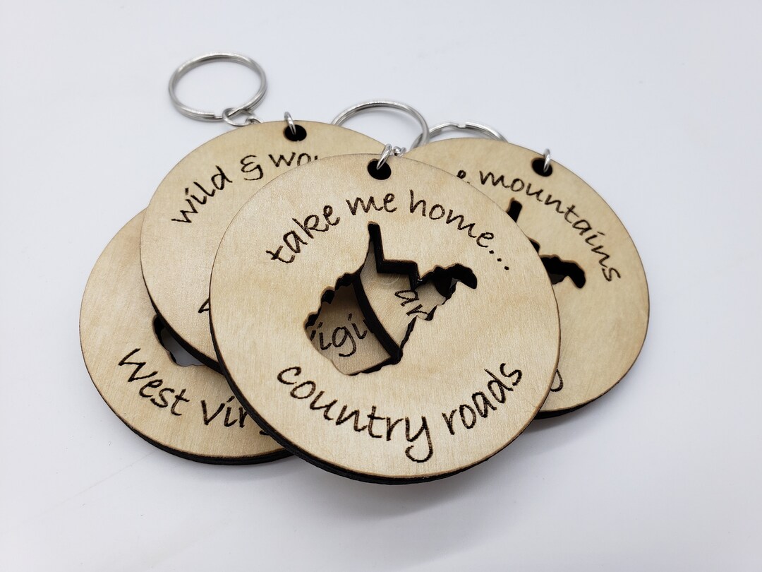 West Virginia WV Keychain - Etsy