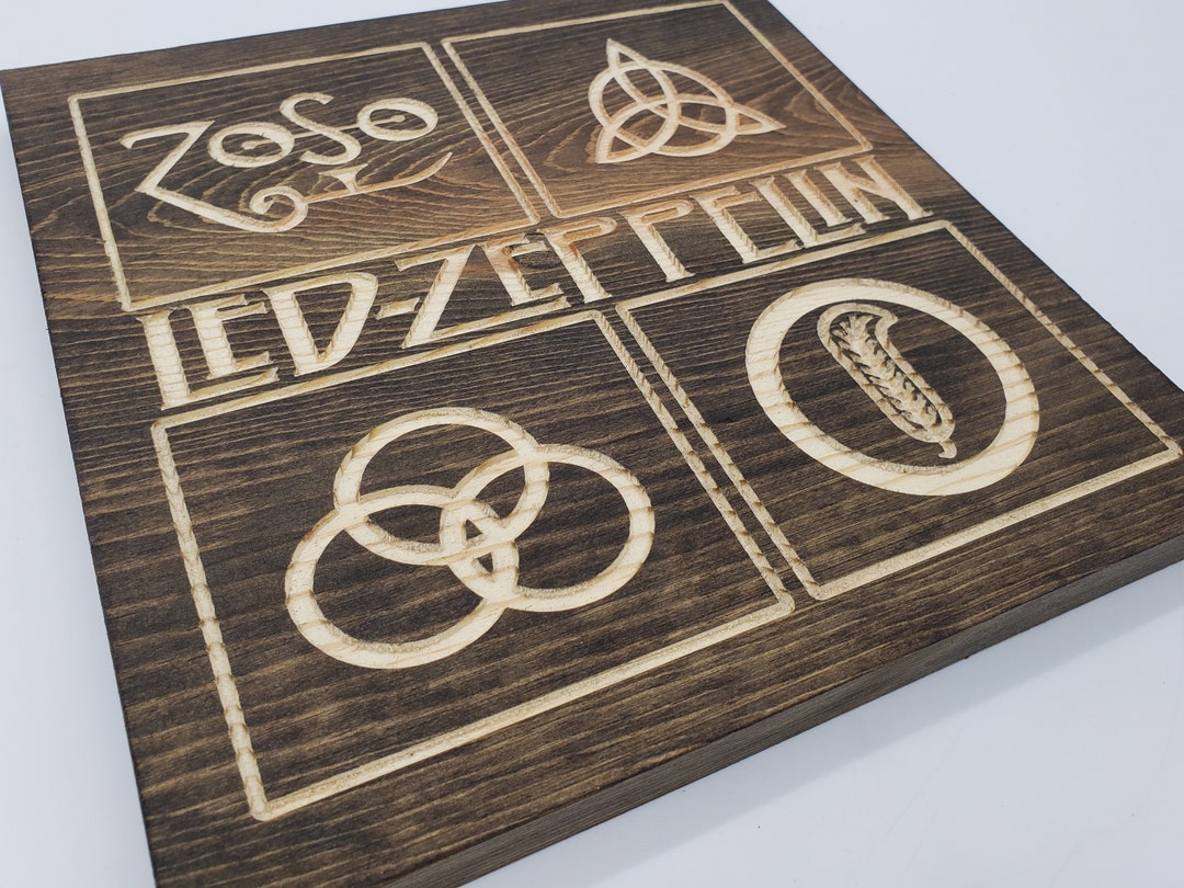 Led Zeppelin Handmade Wood Zoso Music Wall Art Sign Plaque Made in West ...