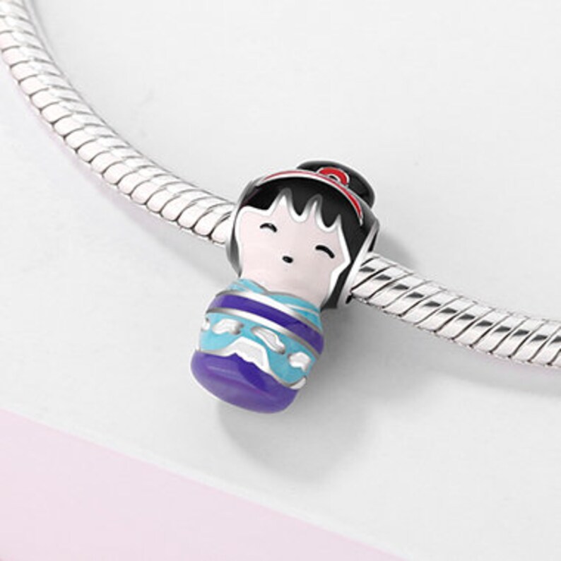 925 Sterling Silver Japanese Motif Charm for Bracelet Cute | Etsy