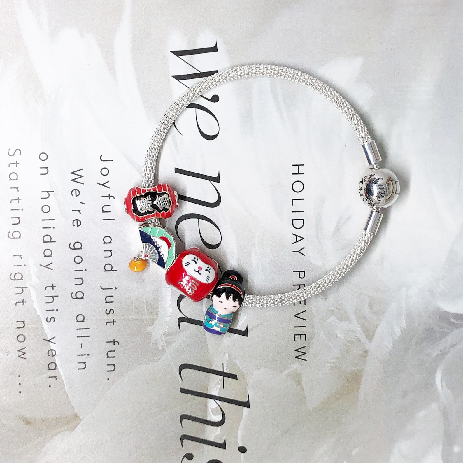 925 Sterling Silver Japanese Motif Charm for Bracelet Cute | Etsy