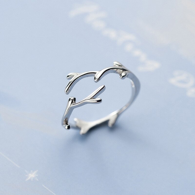 925 Sterling Silver Tree Branches Adjustable Ring for Women - Etsy