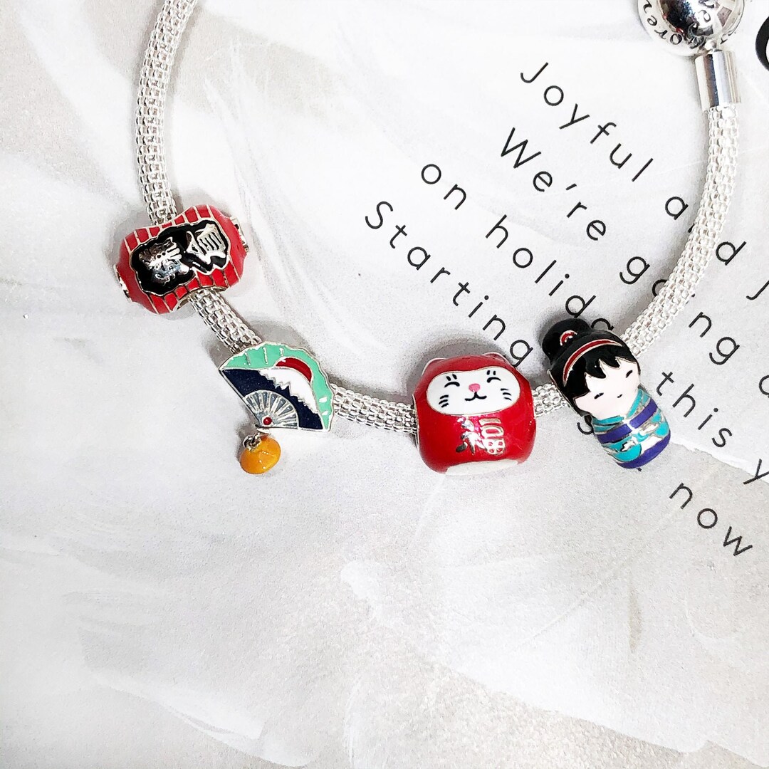925 Sterling Silver Japanese Motif Charm for Bracelet Cute - Etsy