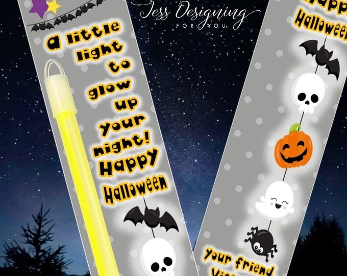 Digital Halloween Glow Stick Cards, A Little Light to Glow Your Night ...