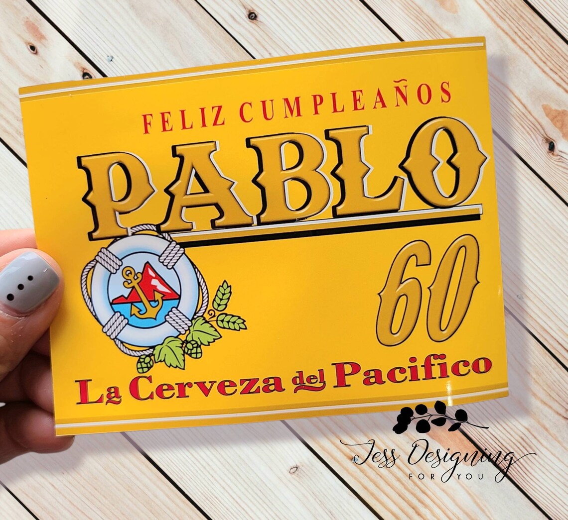 Custom Pacifico Beer Label for All Occasions Cerveza | Etsy