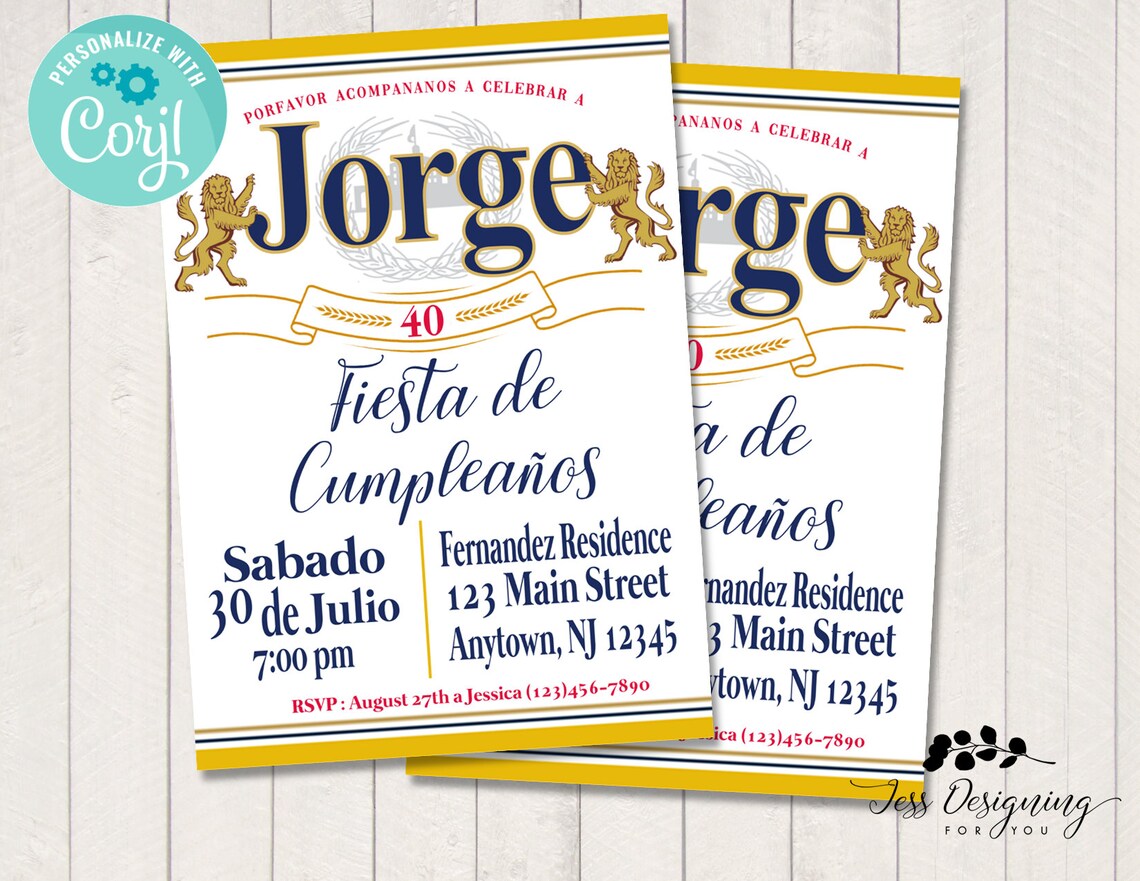 Modelo Beer Invitation Spanish Digital Download Modelo - Etsy