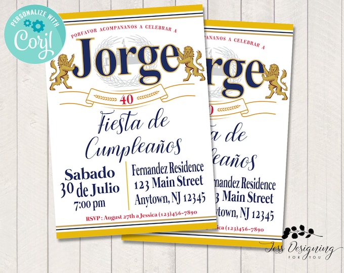 Modelo Beer Invitation Spanish, Digital Download, Modelo Invitation ...