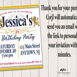 Modelo Beer Invitation- for All Occasions -FREE SHIPPING -personalized ...