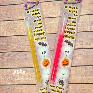 Digital Halloween Glow Stick Cards, A Little Light to Glow Your Night ...