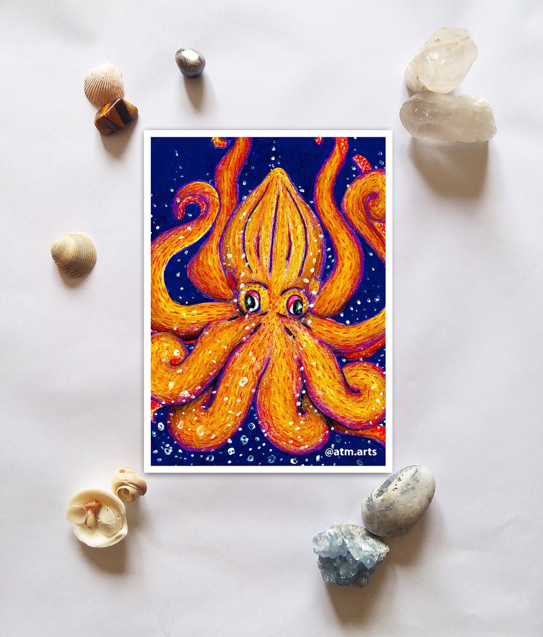 Octopus Art Print, Physical Print, Ocean Themed Art, Sea Creature Decor ...