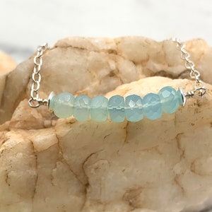 Gemstone Bar Bracelet, Lucky Seven Bracelet, Sterling Silver Semi ...