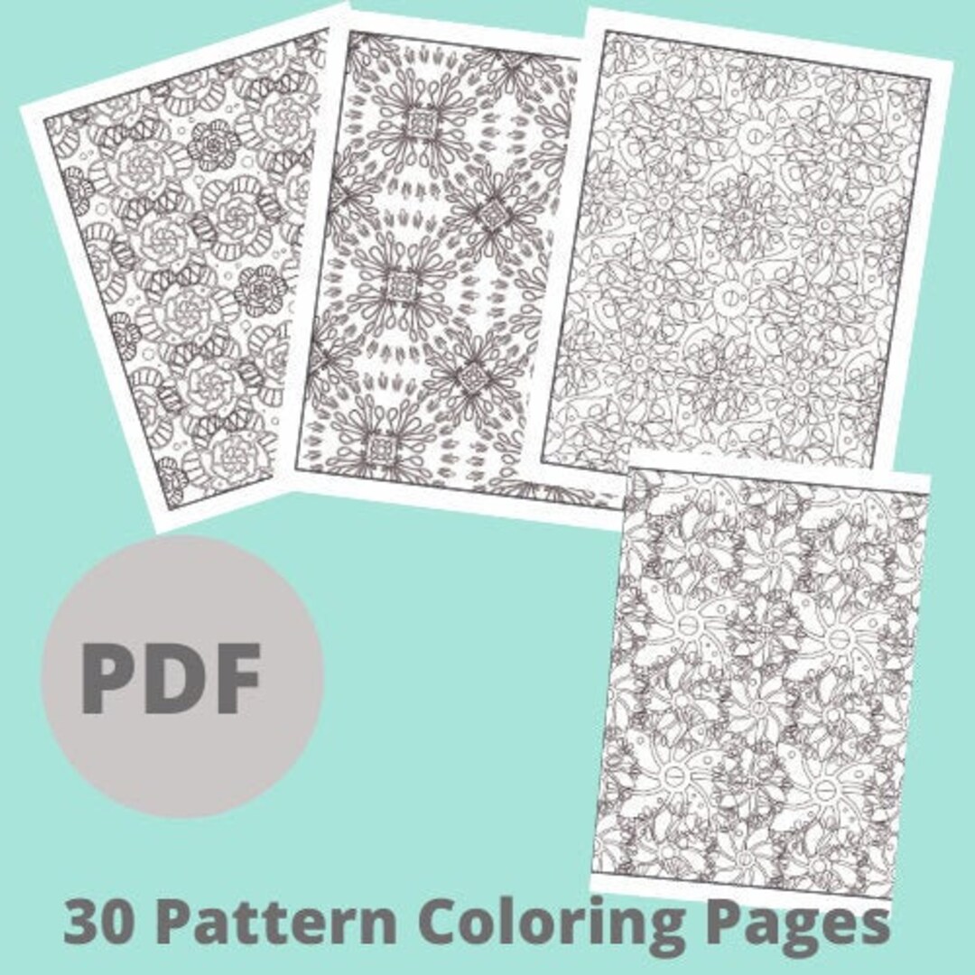 Pattern Coloring Pages-30 Printable Instant PDF Download-fun for All ...